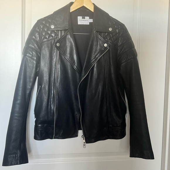 Topman | Jackets & Coats | Topman Leather Motorcycle Jacket | Poshmark